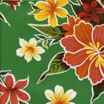 Hibiscus Green Print Oil Cloth – WACKO Los Angeles