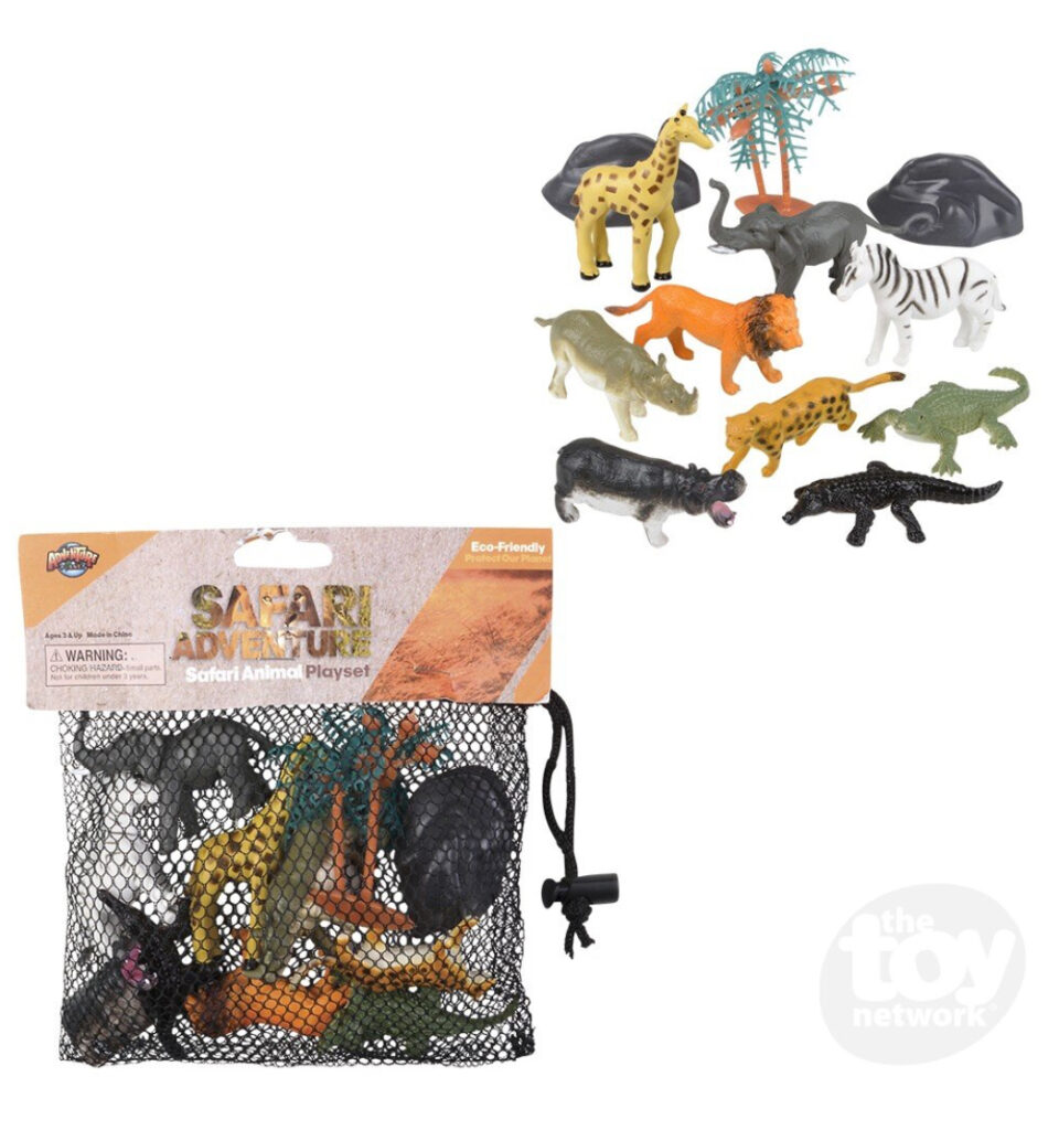 Safari Animal 12 Piece Play Set in Mesh Bag – WACKO Los Angeles